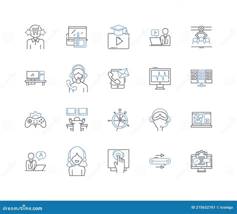 Cognitive Algorithms Line Icons Collection Learning Memory
