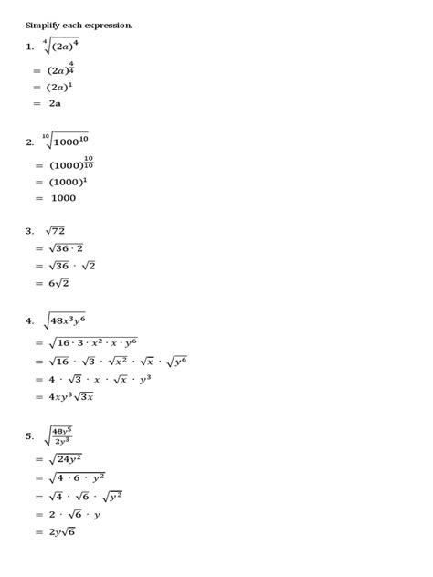 Simplify Each Expression Pdf
