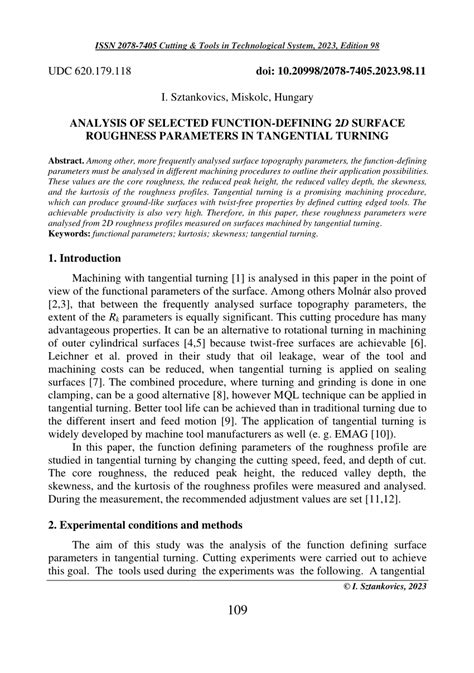 Pdf Analysis Of Selected Function Defining 2d Surface Roughness