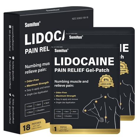 Buy Sumifun 4 Lidocaine Patches 18 Count Long Lasting Plaster Patch For Knee Shoulder Muscle