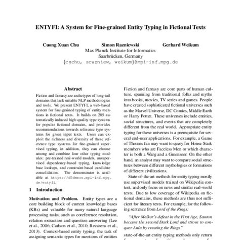 Entyfi A System For Fine Grained Entity Typing In Fictional Texts