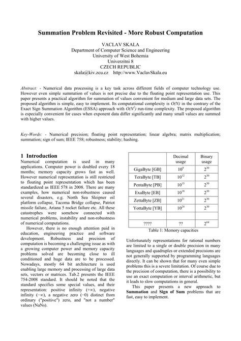 Pdf Summation Problem Revisited More Robust Computation