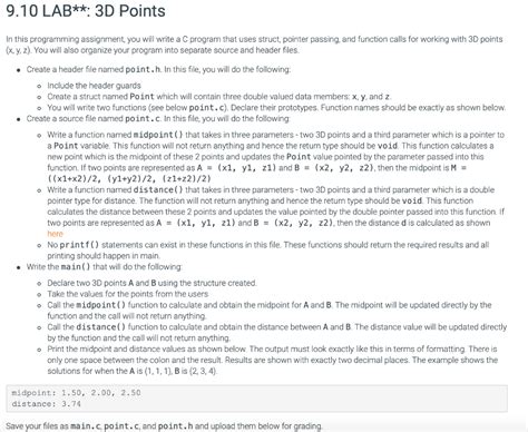Solved LAB D Points In This Programming Assignment Chegg