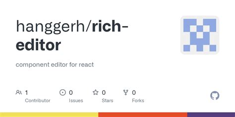 GitHub Hanggerh Rich Editor Component Editor For React