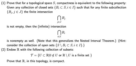 Solved Prove That For A Topological Space S Compactness Chegg