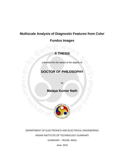 Multiscale Analysis Of Diagnostic Features From Color Fundus Images