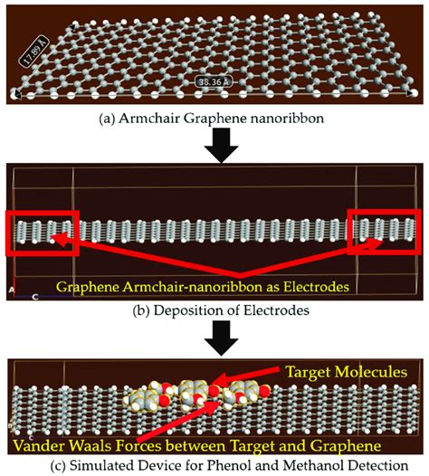 Schematic Of The Simulated Armchair Graphene Nanoribbon Based Phenol Download Scientific