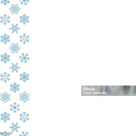 눈송이 원활한 수직 테두리 벡터 패턴을 반복합니다 격리 된 무색 배경 끝없는 휴일 장식 텍스트에 배치합니다 섬세한 크리스탈 배경 서리 냉동 별 가리기에 대한 스톡 벡터 아트