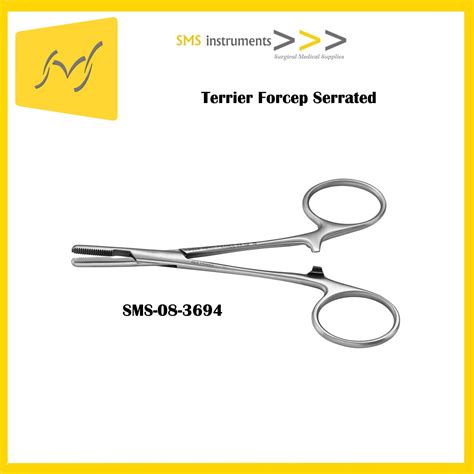 Sms Terrier Haemostatic Forceps Serrated Bleeding Control