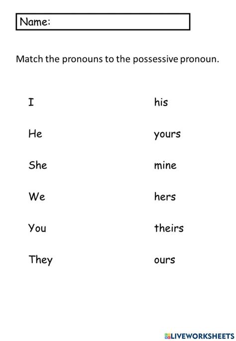 Posessive Pronouns Worksheet
