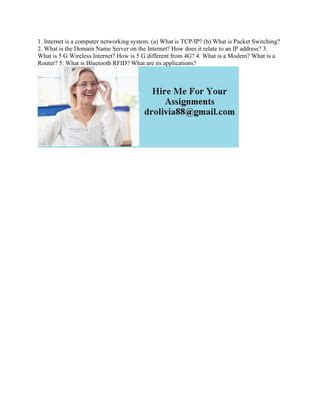 Internet Is A Computer Networking System A What Is TCP IP B W Pdf