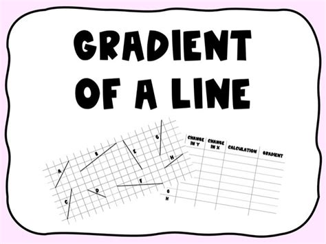 Gradient Of A Line Worksheet Teaching Resources