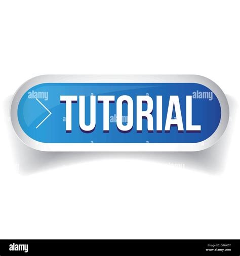 tutorial button vector blue stock vector image and art alamy