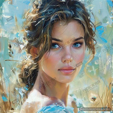 Ai创作图写实手绘美女 现代美女绘画时尚彩绘 绘画美女插画 女性插画绘画时尚彩绘 全画幅大画幅美女人物 美女插画手绘海报户外 手绘麦子手绘美女