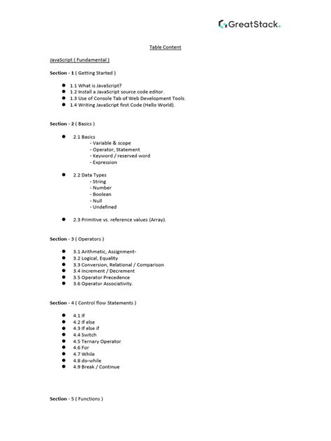01 Javascript Fundamentals Notes Pdf