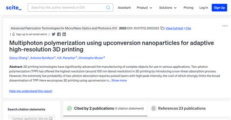 Multiphoton Polymerization Using Upconversion Nanoparticles For Adaptive High Resolution 3d