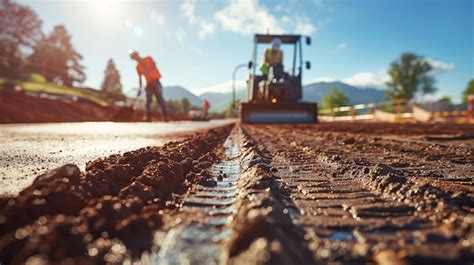 A Construction Worker Operating A Grader Premium Ai Generated Image