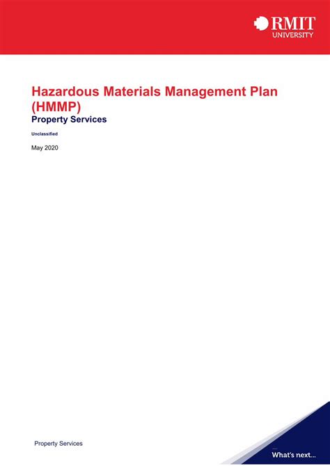 (PDF) Hazardous Materials Management Plan (HMMP)...Hazardous Materials Management Plan ...