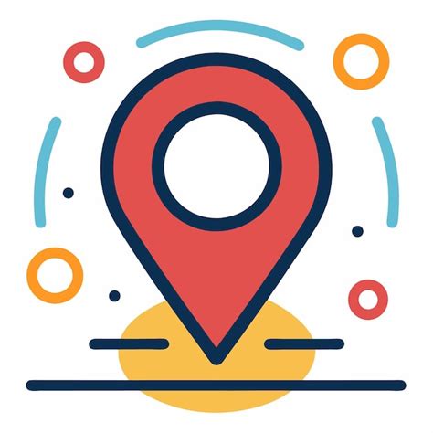 A Red Pin Pointer On A Yellow Circle With Curved Lines Premium AI Generated Vector