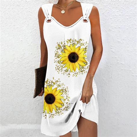 Sakmal White Plus Size Dresses For Women Graphic Scoop Neck Sleeveless