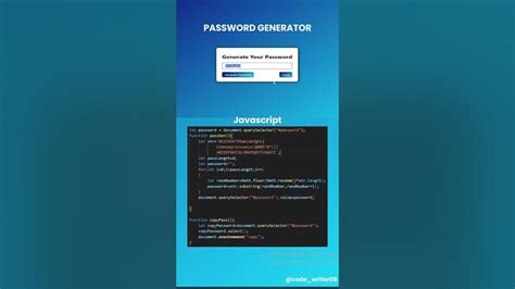 Random Password Generator Using Html Css And Javascript Shorts Webdesign Html Css Youtube