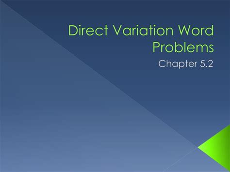 Ppt Direct Variation Word Problems Powerpoint Presentation Free