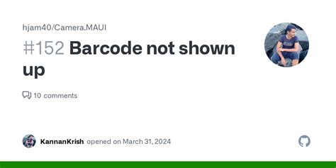 barcode not shown up · issue 152 · hjam40 camera maui · github