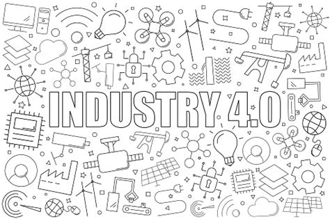 라인 아이콘에서 산업 40 배경입니다 선형 벡터 패턴입니다 벡터 일러스트 레이 션 컴퓨터 보조 생산에 대한 스톡 벡터 아트 및 기타 이미지 컴퓨터 보조 생산 배경 주제
