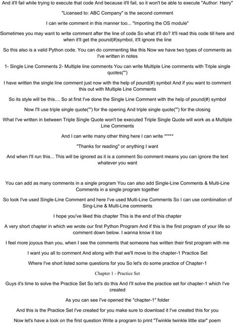 Complete Python Notes Notes Learnpick India