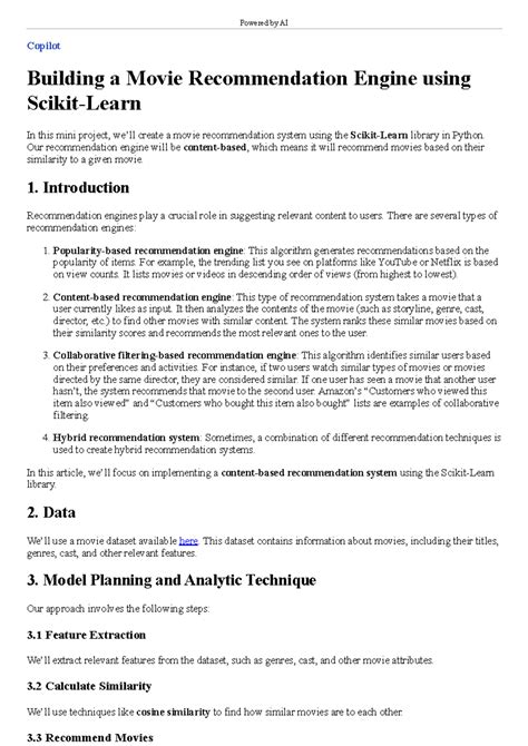 answe building a movie recommendation engine using powered by ai