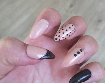 Black Stiletto Nails Etsy