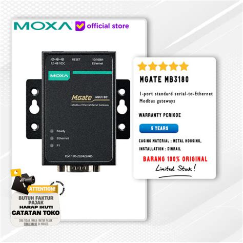 Promo Moxa Mgate Mb3180 Modbus Tcp Gateway Cicil 0 3x Jakarta Barat Moxa Official Store