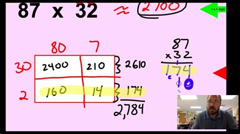 Multiplying Using Area Model And Standard Algorithm Youtube