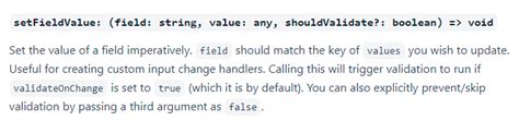 New Feature Implementing SetFieldValue Issue Rjsf Team React Jsonschema Form GitHub