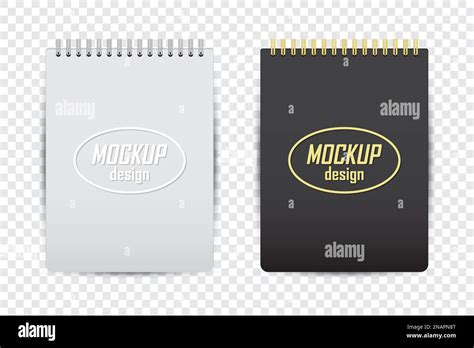 Mock Up Of Notebook In Two Colors With Shadow On A Transparent Background Stock Vector Image