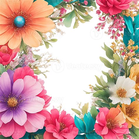 Vintage Flower Wreath Frame Ai Generative 27729630 Png