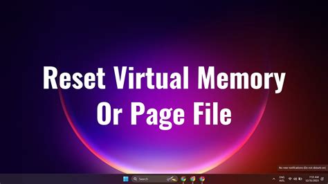 How To Reset Virtual Memory Or Page File In Windows YouTube