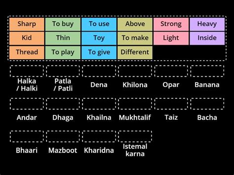 Diff Objects 3 And 4 Word Meaning Match Up