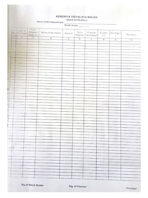 Stock Verification Pdf