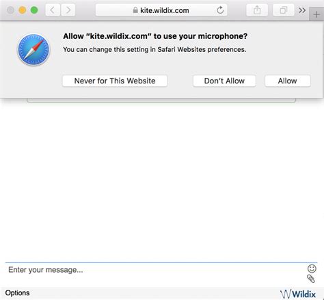 webrtc kite support on apple safari 11 for mac os x and safari wildix