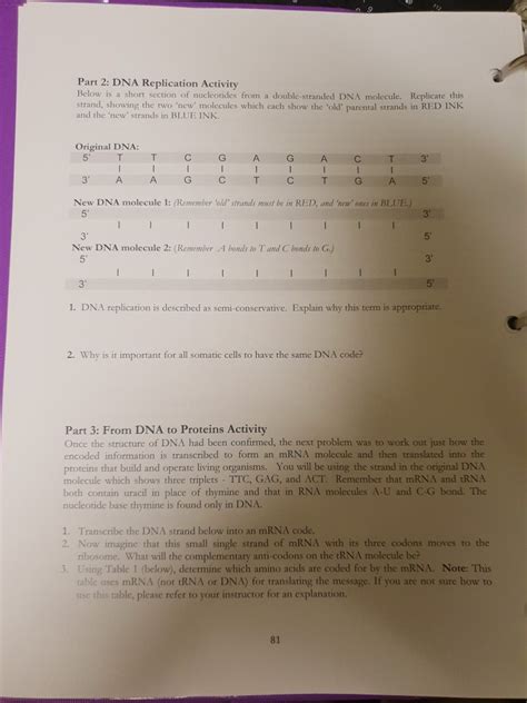 Solved Part DNA Replication Activity Below Is A Short Chegg