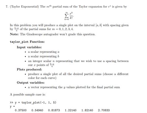 Taylor Exponential ﻿the Mth ﻿partial Sum Of The