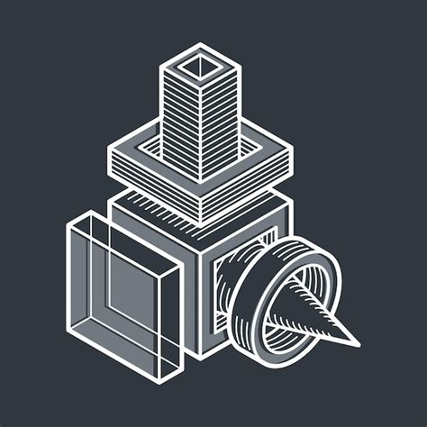 Premium Vector Engineering Three Dimensional Construction Abstract