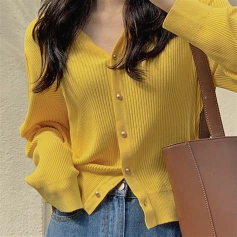 핫핑 보풀↓보들촉감 예민피부👌 Made 니쥬 브이넥 핀턱퍼프 골지 니트가디건44~110 데일리 캐주얼 데이트