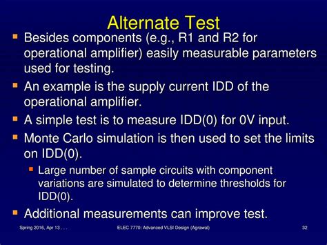 Elec 7770 Advanced Vlsi Design Spring Analog And Rf Test Strategies