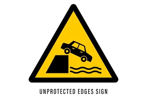 Premium Vector No Guard Rail And Unprotected Edges Sign