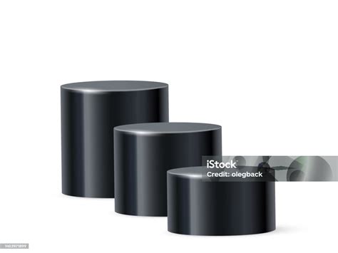 제품 프레젠테이션 또는 우승자를 위한 3d 포디움 플랫폼 실린더 블랙 받침대 스테이지 원기둥에 대한 스톡 벡터 아트 및 기타