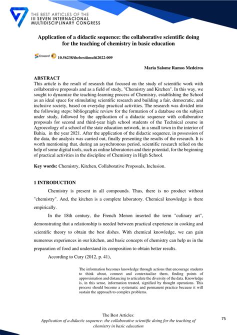 Pdf Application Of A Didactic Sequence The Collaborative Scientific
