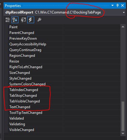 C DockingTabPage TabClick Event Does Not Exists WinForms Edition ComponentOne Studio