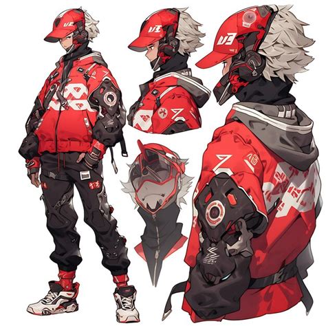 Character Anime Concept Tall Non Binary Person With Street Samurai